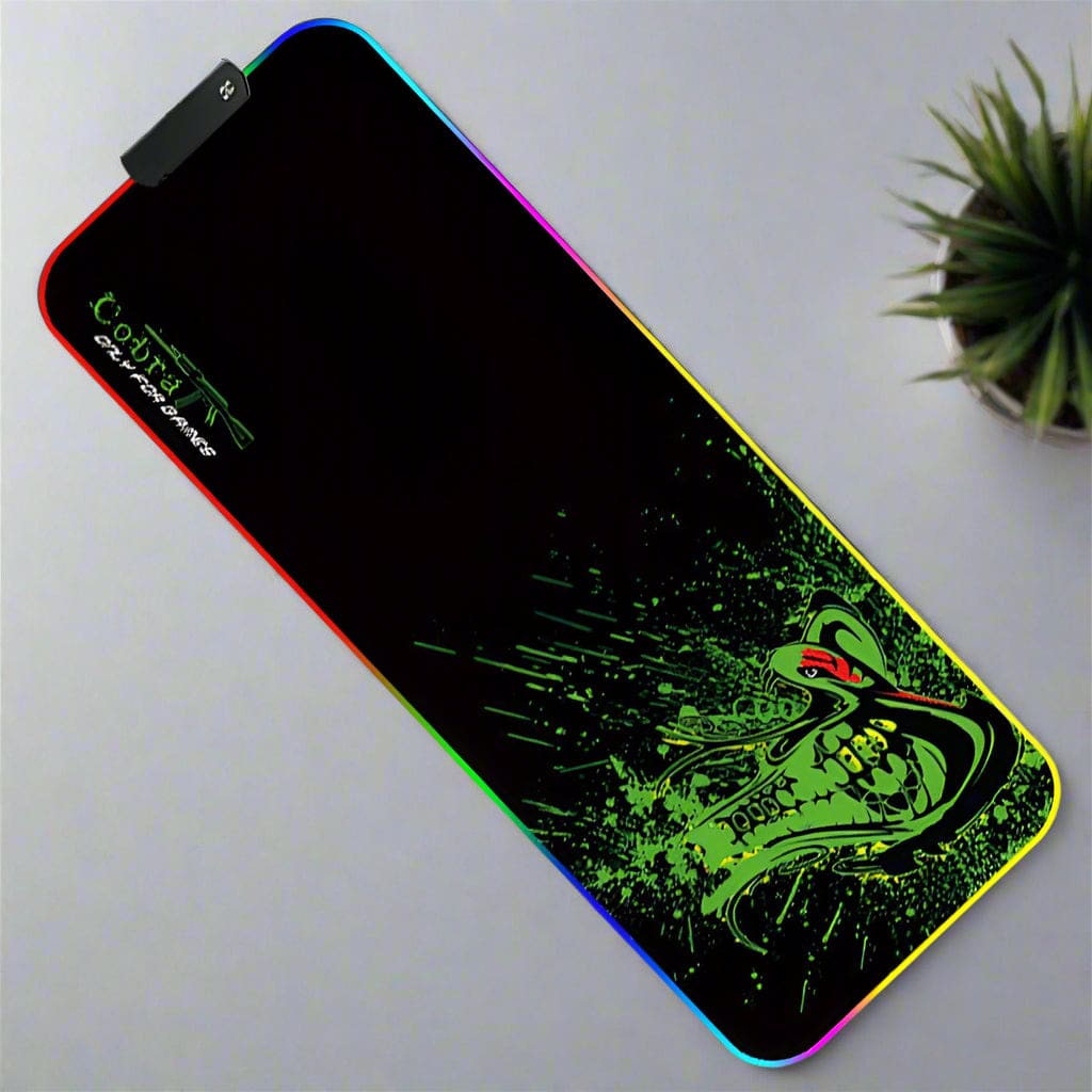 Cobra LED Edge-Lit Large Desktop and Mouse Pad, 12 Lighting Modes – RaceCrafts